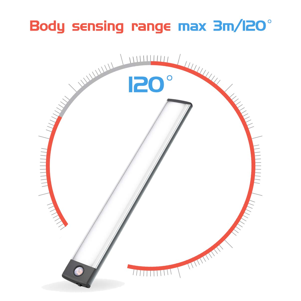 LEPOTEC 54 LED Under Cabinet Light, Pantry Light, Camper/Caravan Light,2500mah Rechargeable Wireless Motion Sensor Closet Light, Ultra Thin, Glare-Free Lighting for Removable Anywhere (1 Pack)