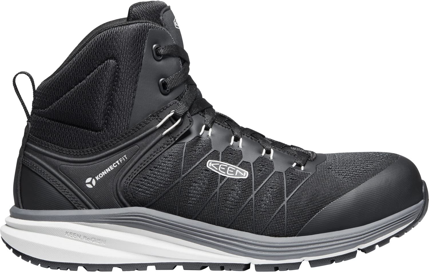 KEEN Utility Vista Energy Mid, Vapor/Black, Comp Toe, EH, Hiking, Work Boot (9.5 EE)
