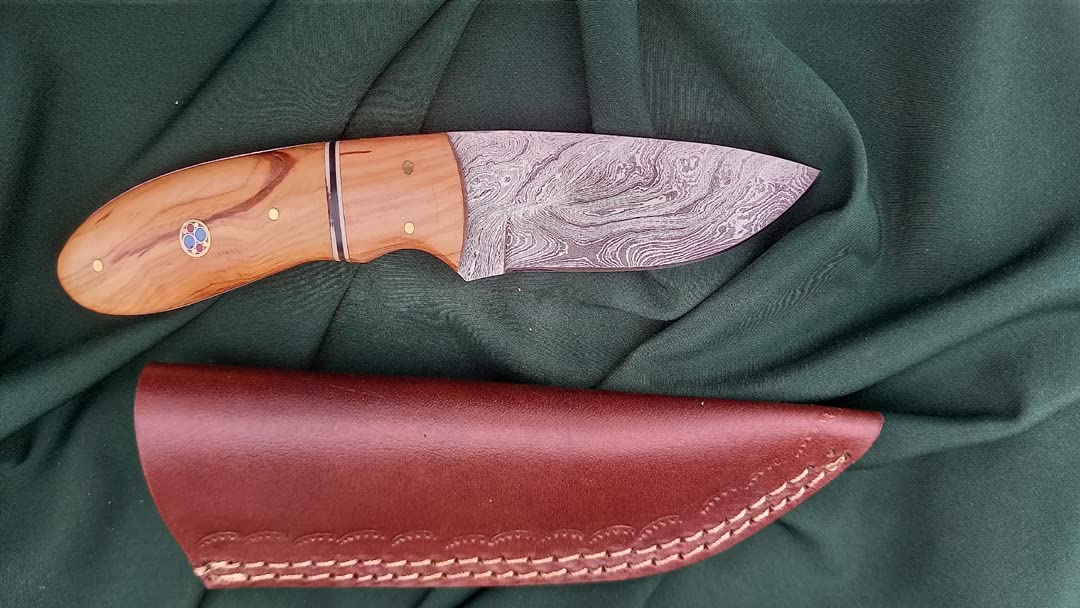 PSK20 - 1| 3| 5| 10| 15| 20 Pieces Pack Bulk Lot, Beautiful FIX Blade Damascus Steel Skinner knife Combination of Wood Handle GIFT, Bulk Discounted (1 Piece)