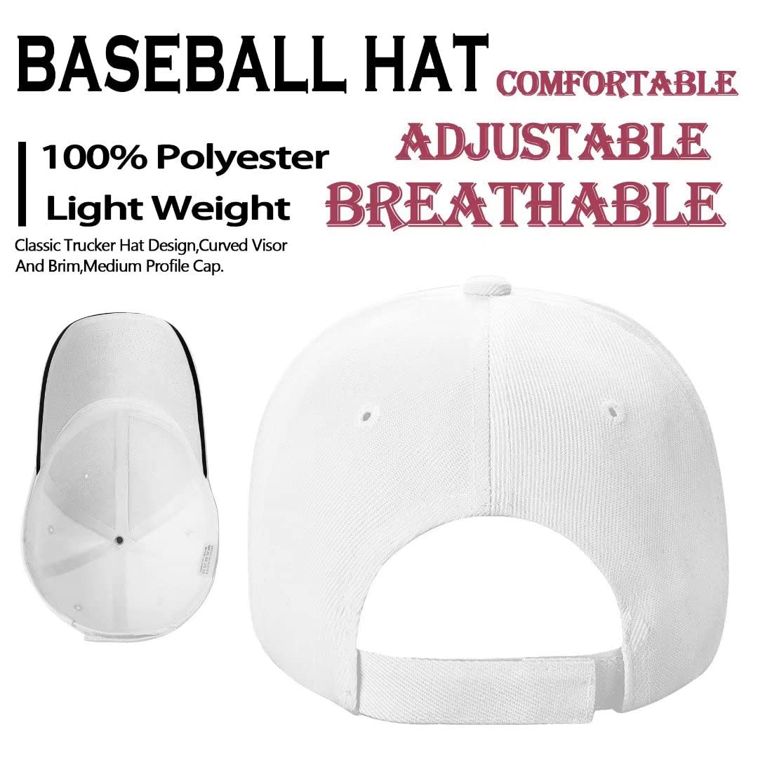 ROGER FEDERER Hat Mens Hats Casual Outdoor Baseball Cap Adult Unisex Classic Adjustable Sandwich Caps White