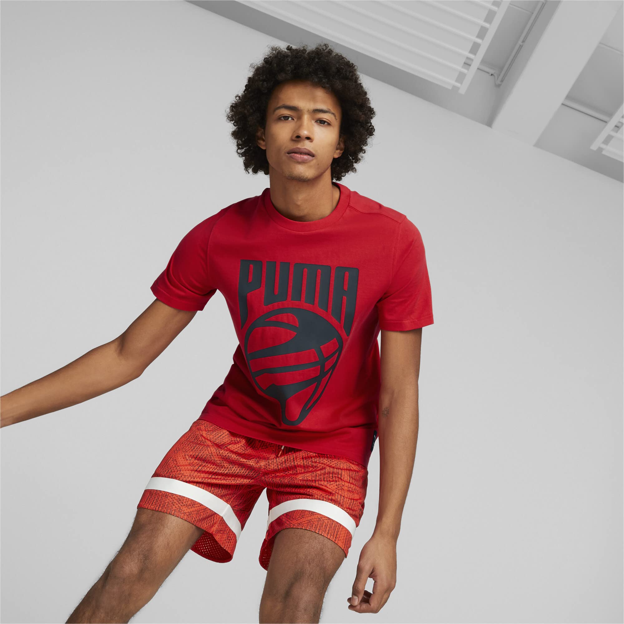 PUMA Men's Basket Ball Tee, Dark Night, X-Large