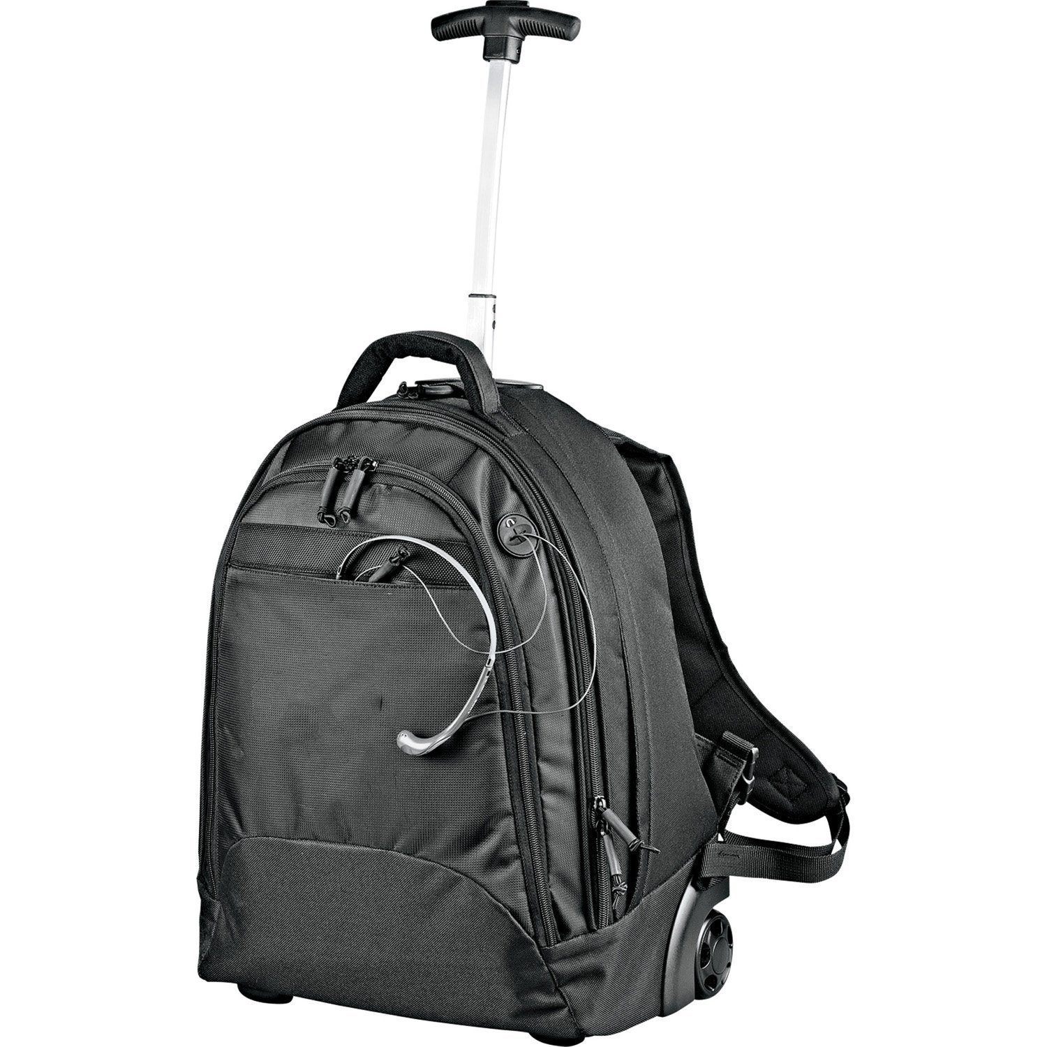 Navigator Deluxe 17" Laptop Computer Extendable Rolling Wheel Backpack, Black