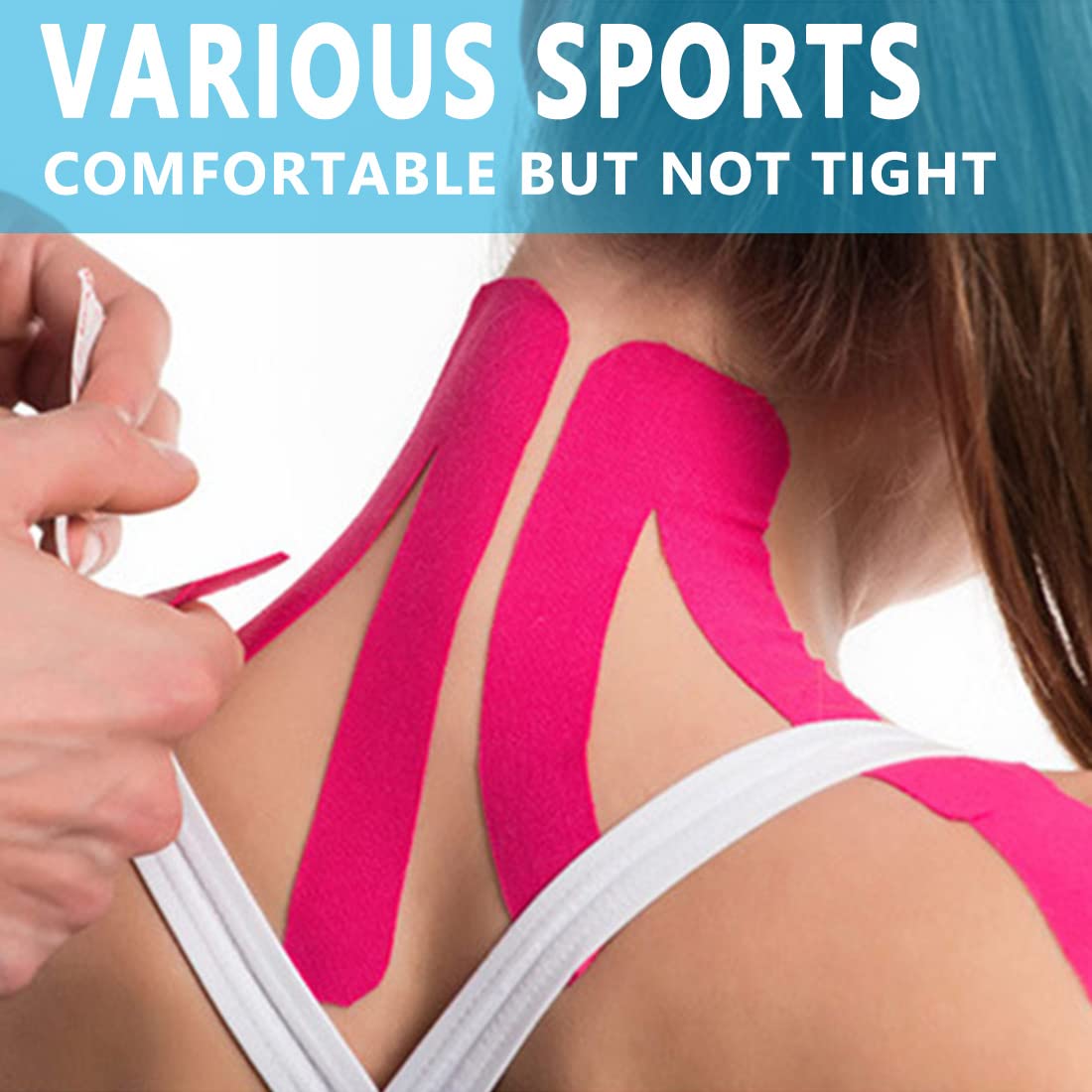 Kinesiology Tape 5 Rolls Physio Relieve Muscle Soreness and Strain Shoulders Wrists Knees Ankles Elastic Waterproof Good Air Permeability Hypoallergenic 5 Rolls 2 inch x 16 Foot Beige by SOONGO