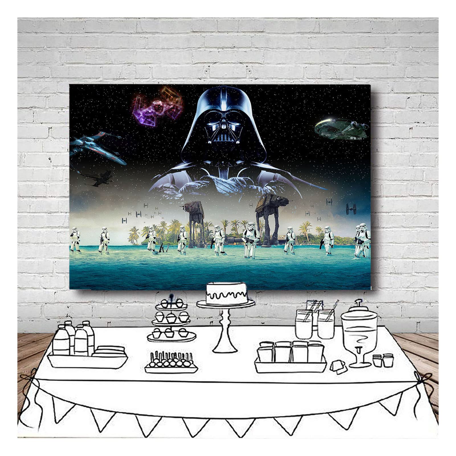 Spaceship Interior Science Fiction Series Background with Earth Photo Photography Background 5X3FT Baby Shower Kids Birthday Decorations Banner
