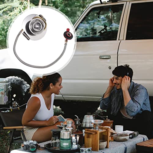 YARNOW 4pcs Case Barbecue Hiking Backing Camp Propane Stainless Bbq Stoves Small Picnic Adjustable Regulator Burner Butane and Portable Back Carry Steel Cooker Patio Hose for Camping