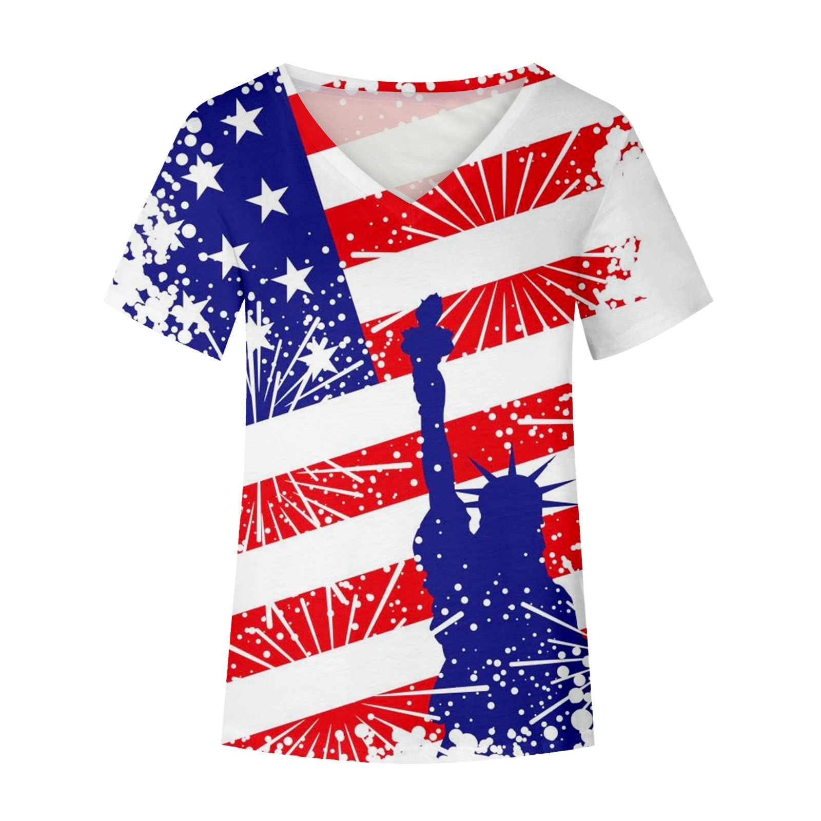 Short Sleeve Blouses for Women, Ladies T Shirts Summer Short Sleeve Pullover Crewneck Tshirt Floral Print Tees