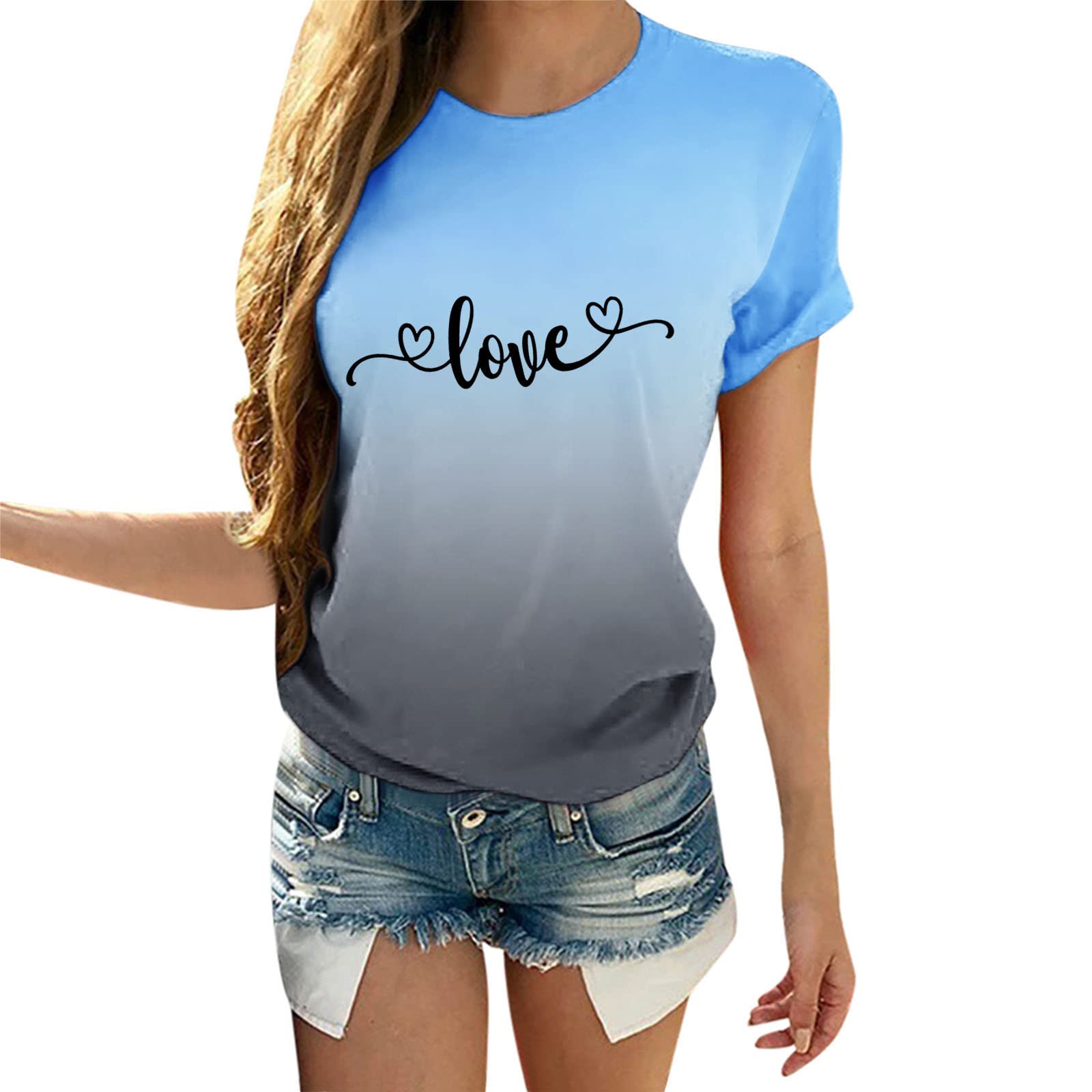 Short Sleeve Shirts for Women Wedding Sleeve for Couples Tops Short Gifts Couples T Married Blouse Love Valentine's,Browsing History E-Blue