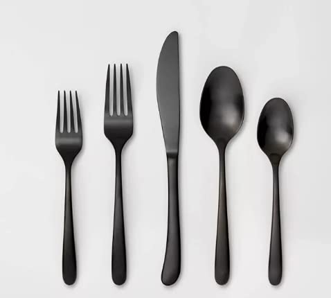 Kayden 5pc Silverware Set Black Matte Finish - Threshold