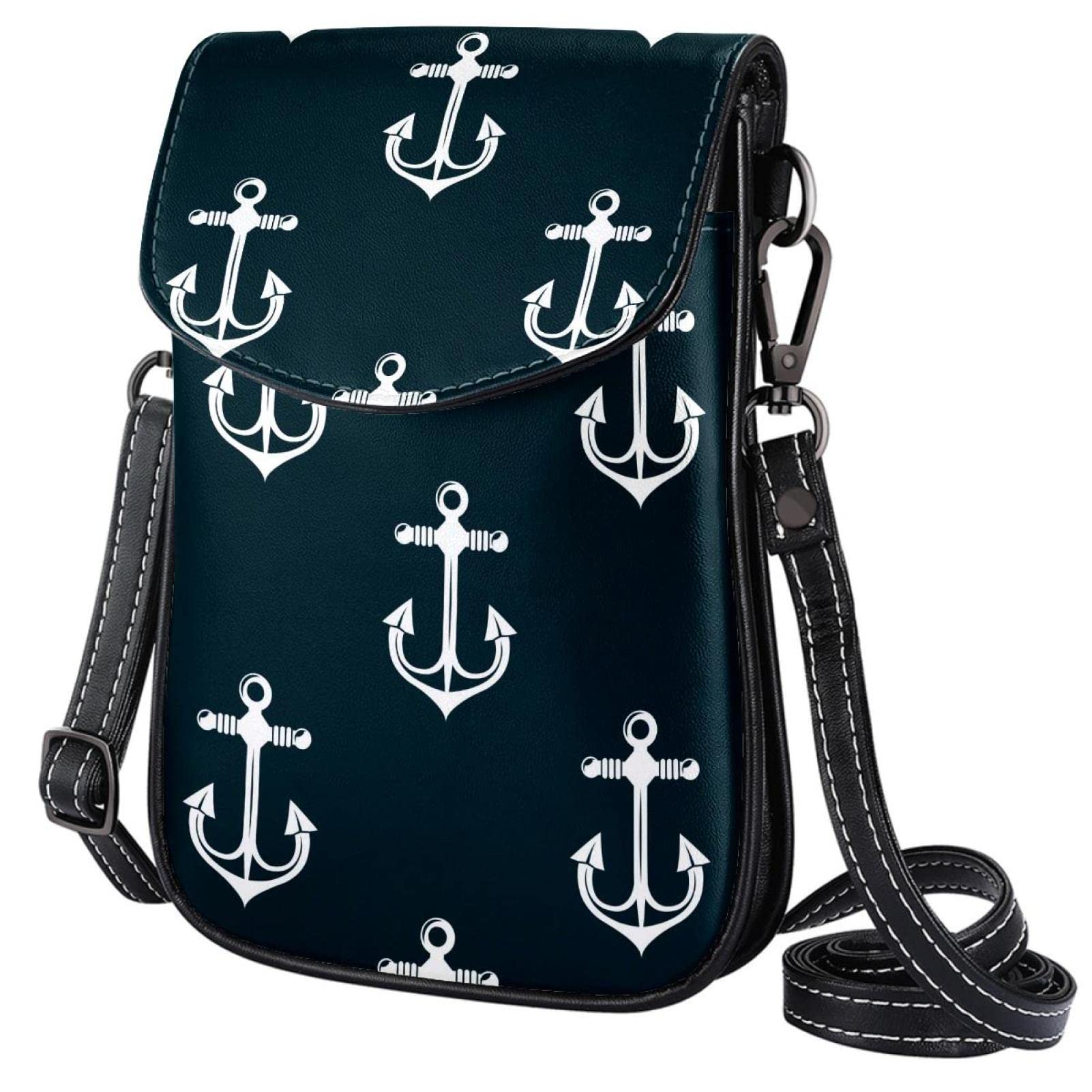 Small Crossbody Cell Phone Purse for Women,Anchor pattern,Cellphone Bags Handbags Shoulder Bag Purse