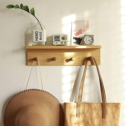 XAOMLP Entrance Coat Rack ,Coat Hooks, Wall-Mounted Wooden Hook Rack, Wall-Mounted Shelves are Very Suitable for Your Entrance, mud Room, Bathroom, etc(1pcs)