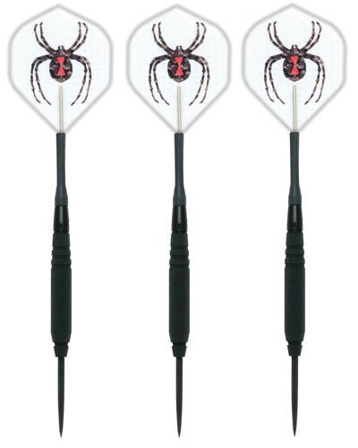 LaserDarts Black Widow Fixed Point Tungsten Steel Tip Darts Smooth Barrel 23 Gram