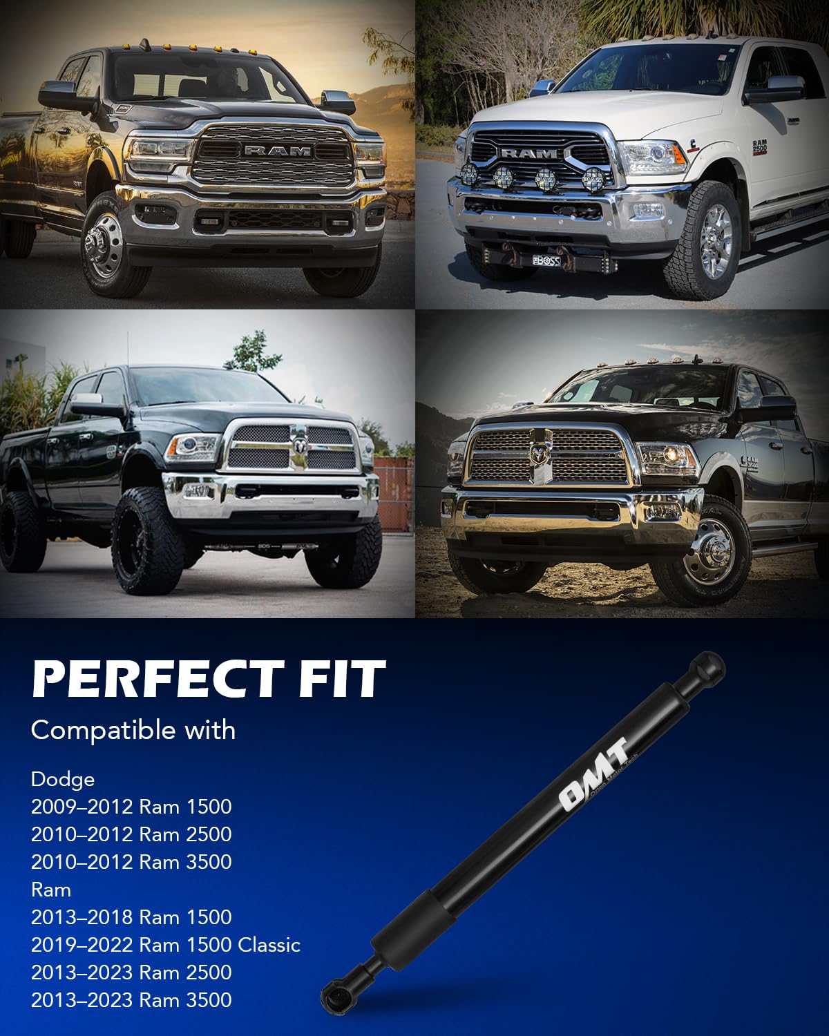 Orion Motor Tech Compatible with 09-22 Ram 1500 2500 3500 Pickup Tailgate Assist, Truck Tailgate Assist Compatible with 2009 2010 2011 2012 2013 2014 2015 2016 2017 2018 2019 2020 2021 2022 Dodge Ram