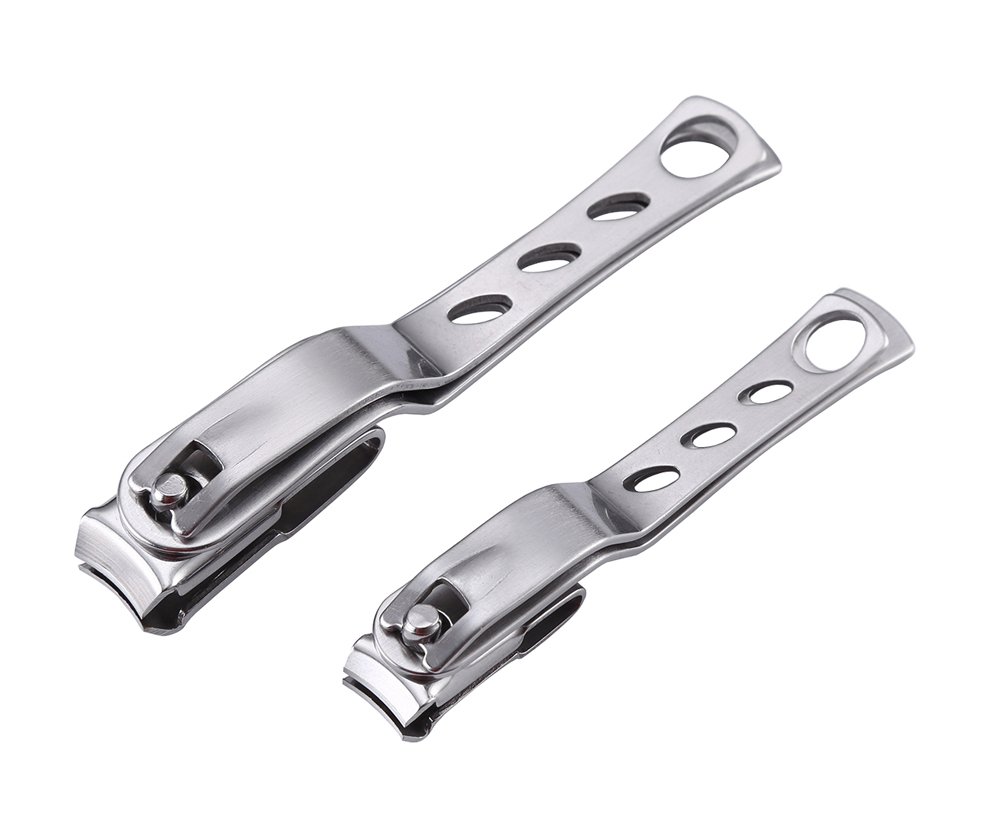 Keiby Citom Nail Clippers with 360-Degree Rotating Head - Stainless Steel Fingernails and Toenails Cutter Lagre and Small Sizes (Silver)