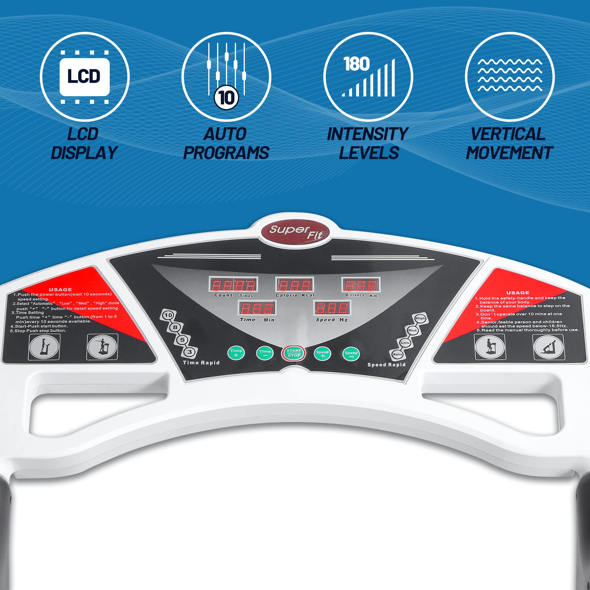 Ps Vibration Plate Exercise Machine, Whole Body Workout Super Large Vibration Platform Support 400 lbs with Resistance Band Cardio Training Weight Loss Equipment for Gym Home
