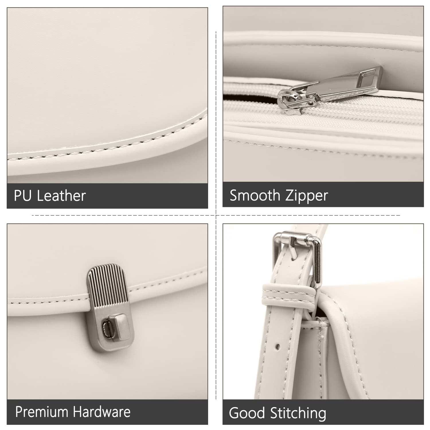 PS PETITE SIMONE White Purses for Women Leather Small White Shoulder Bag Y2K Mini Purse Brianna Crossbody Handbags
