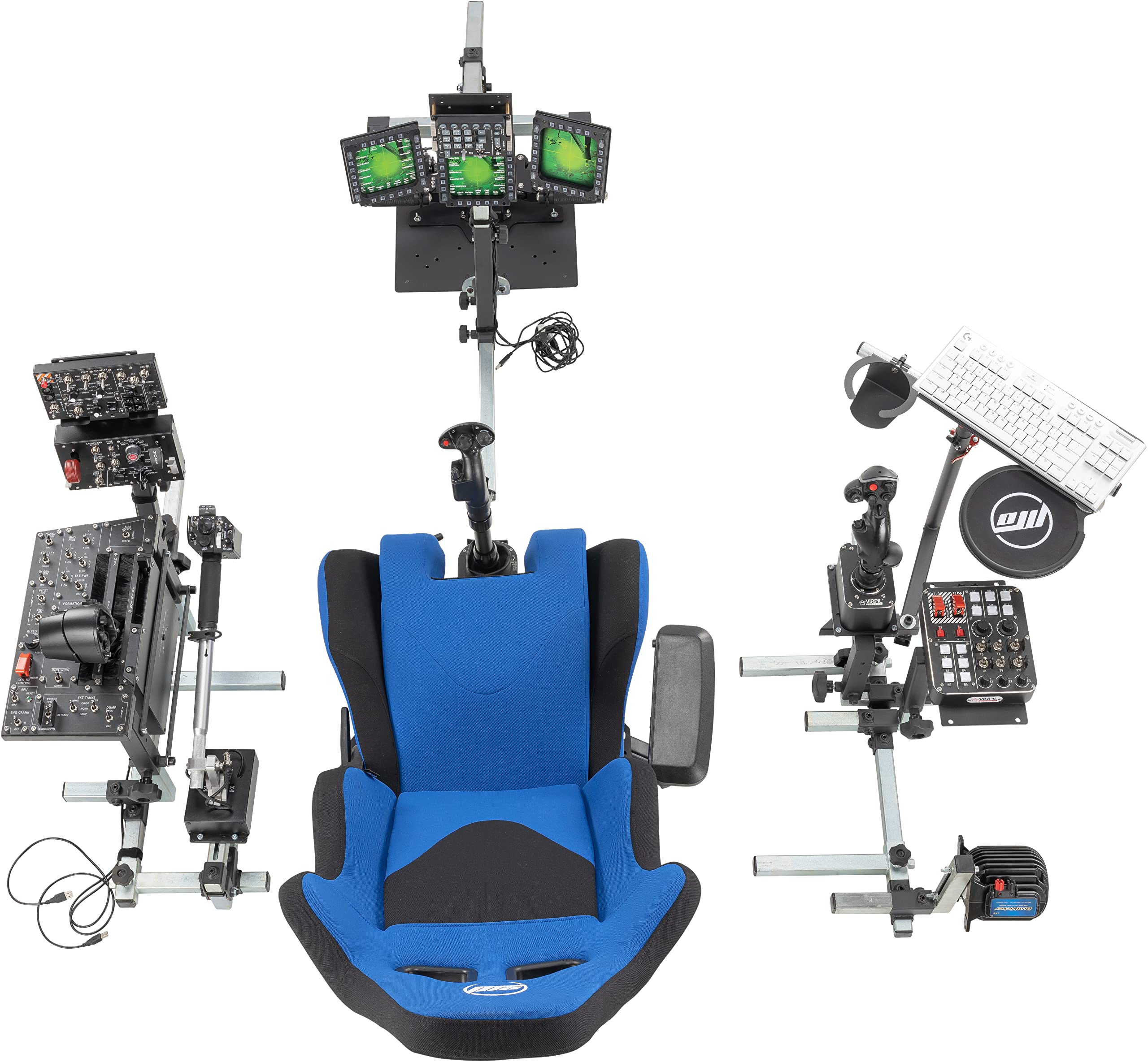 SimFab Modular Flight Simulator Cockpit For Combat Simulation. DCS Edition. Compatible With Thrustmaster Warthog, WinWing, VirPil, VKB And Alike Controls. Upgradable To General Aviation, Space Sim Or Sim Racing. (yellow seat)