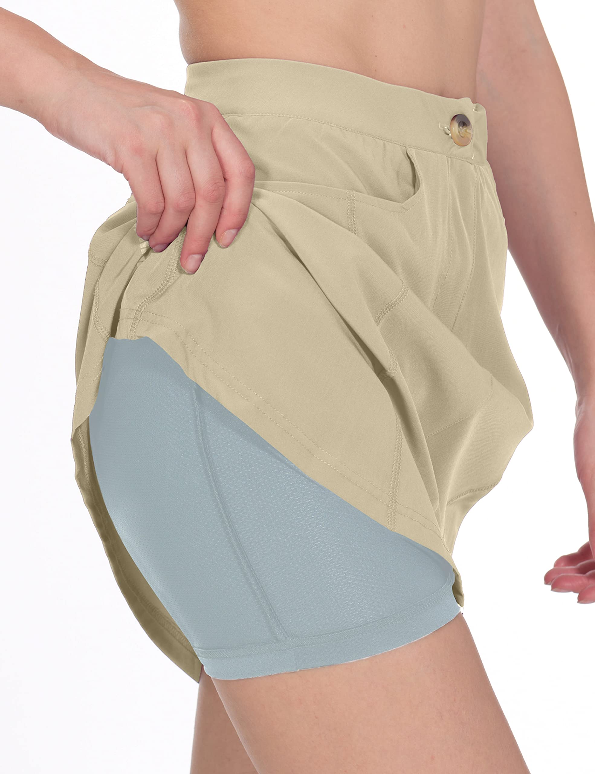 Little Donkey Andy Women's Athletic Skort Skirts UPF 50+ Quick Dry Golf Tennis Causal Skirt with Pockets Khaki XS