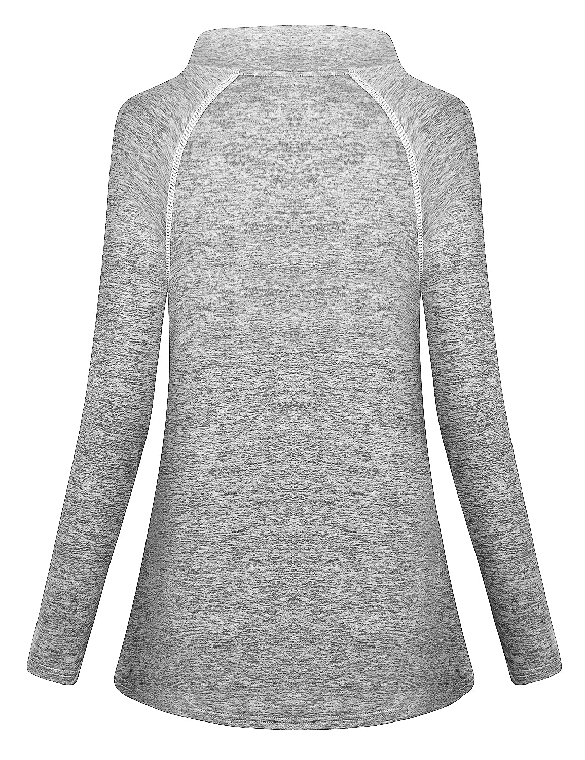 MOQIVGI Long Sleeve Yoga Tops for Women Loose Fit Golf Running Gym Performance Fall Winter Workout Clothes Casual Quarter Zip Athletic Pullover Grey Large