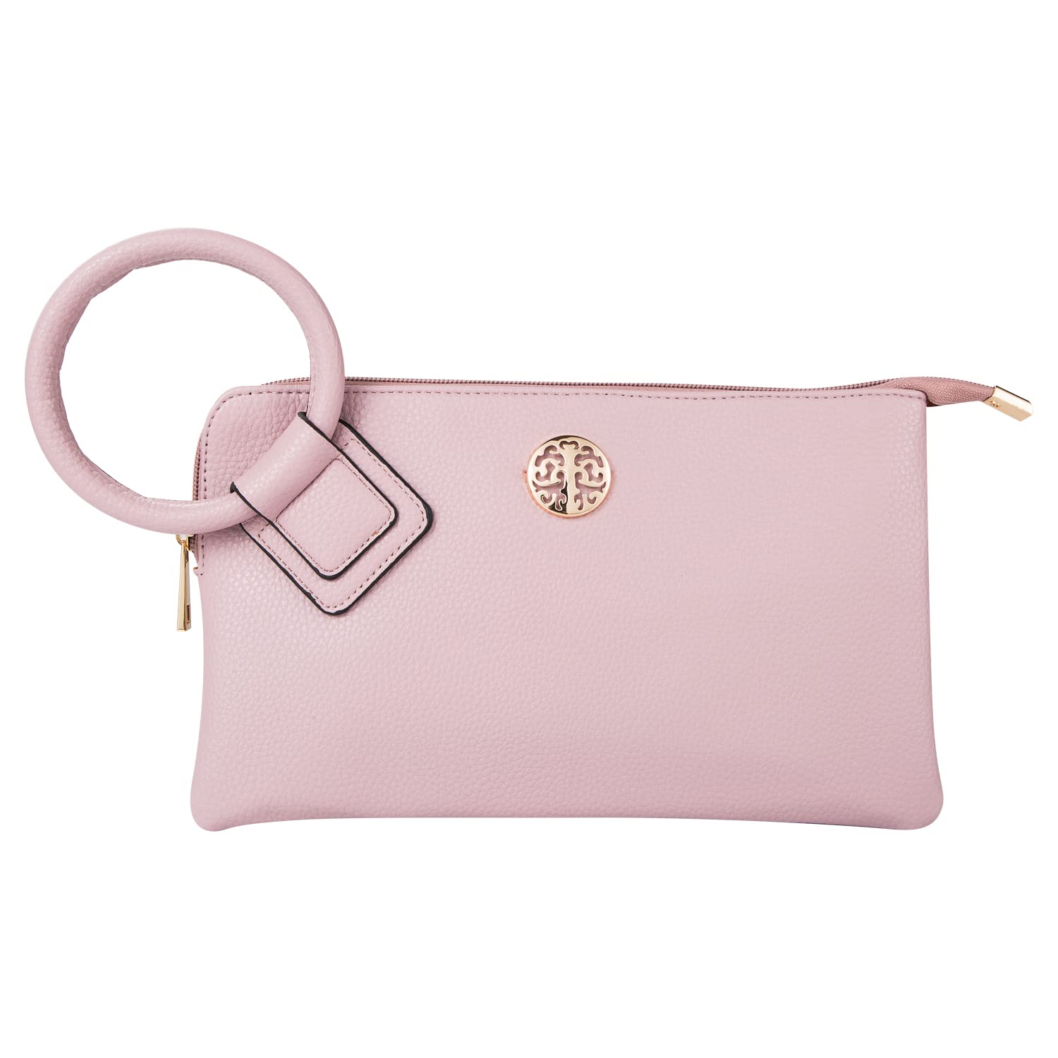 PUFER Wristlet Wallets for Women Clutch Purse Leather Handbags Large Pink