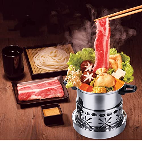 SEASD Chinese Style Stainless Steel Small Hot Pot Individual Hotel Restaurant Buffet Chafing Dish Picnic Utensils