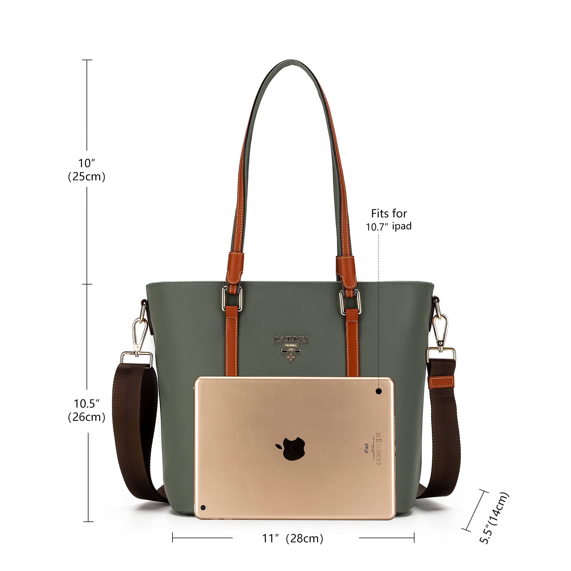 SATSEI Tote Bag Stylish Shoulder Bag Nylon Work Tote Bags,Slim Business Ladies Work Shoulder Bag