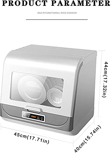 YDTZ Complete Portable Countertop Dishwasher with 5-Liter Built-in Water Tank, 5 Programs, Baby Care, Glass & Fruit Wash No Installation of Small Kitchen Dishwashing Machine (White)
