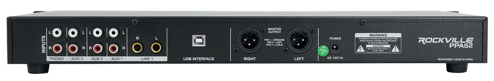 Rockville PPA52 Preamp Pro 1U Pre-Amplifier w/Bluetooth/USB/Computer Interface
