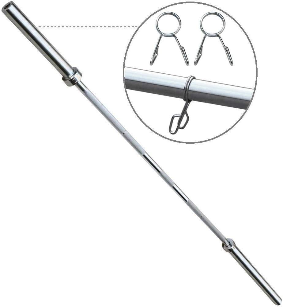 loinrodi 6ft Olympic Barbell 2 inch Bar Standard Weightlifting with 2 Circlips