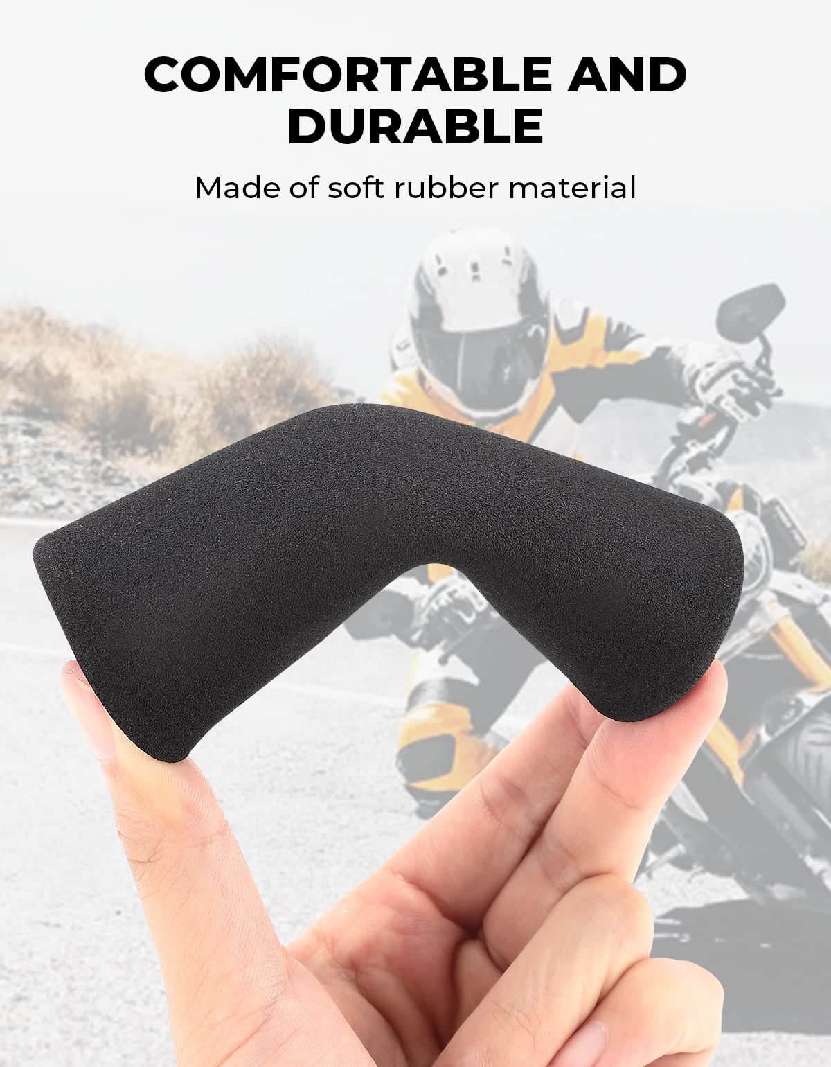 KEMIMOTO Universal Motorcycle Handlebar Grips,2PCS 1.22" Foam Motorcycle Grips Soft Foam Anti Vibration Non-Slip Comfort Motorcycle Grips, Black