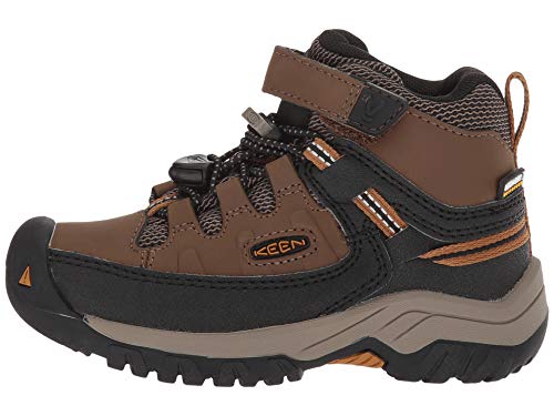 KEEN unisex child Targhee Mid Height Waterproof Hiking Boot, Dark Earth/Golden Brown, 11 Little Kid US