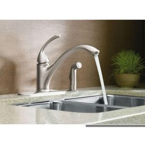 KOHLER 10412-VS Forte Single Control Kitchen Sink Faucet, Swing Spout, Vibrant Stainless