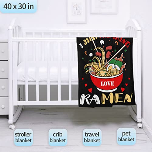 Touchish I Just Freaking Love Ramen Soft Blanket for Couch Nap All-Seasons Animal Tapestry Home Decor- Gifts for Child Women Fuzzy Cozy Throws 50"x60" for Teen