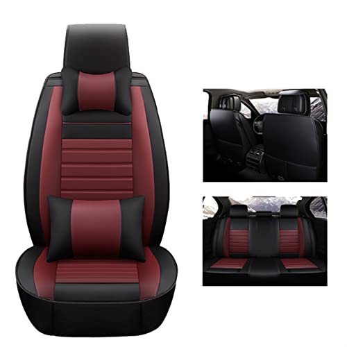 SMANNI Universal Leather auto seat Covers for DS All Models DS5 DS4 DS DS3 DS4S DS6 car Styling car Accessories auto Cushion (Color : Black red SE)