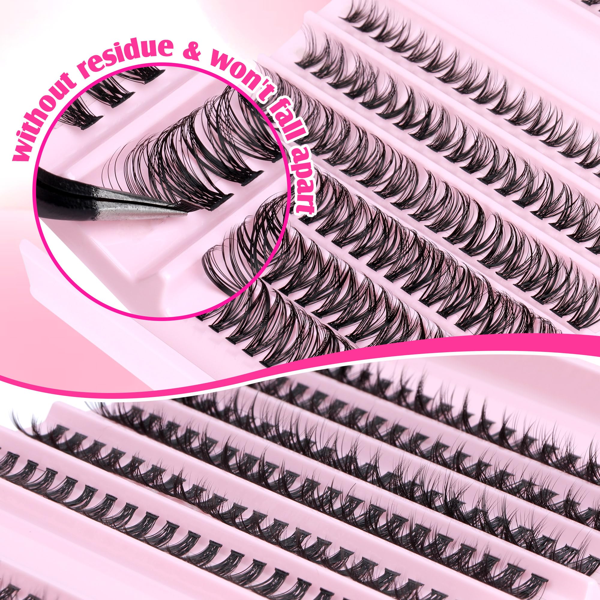 Natural Lash Extension Kit DIY Cluster Eyelash Extension Kit Individual Lashes with Lash Bond and Seal 10-18MM Lash Clusters by HeyAlice (40P, 240PCS, 10-18MM)