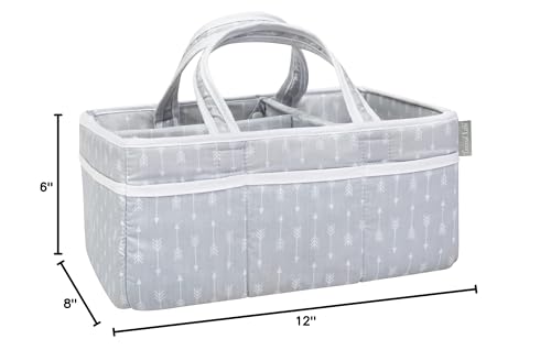 Trend Lab Gray Arrows Storage Caddy Diaper Organizer for Baby Nursery and Changing Table Accessories, 12 in x 6 in x 8 in