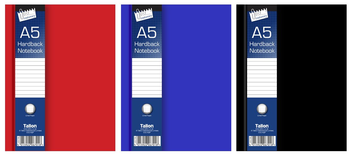 Just Stationery A5 Ruled Hardback Book