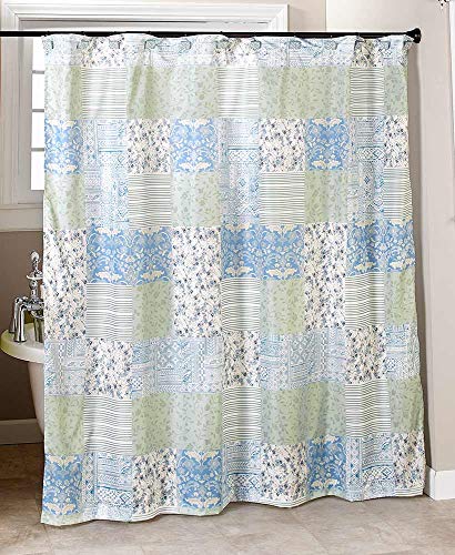 Madeleine Patchwork Shower Curtain - Bathroom Farmhouse Accent