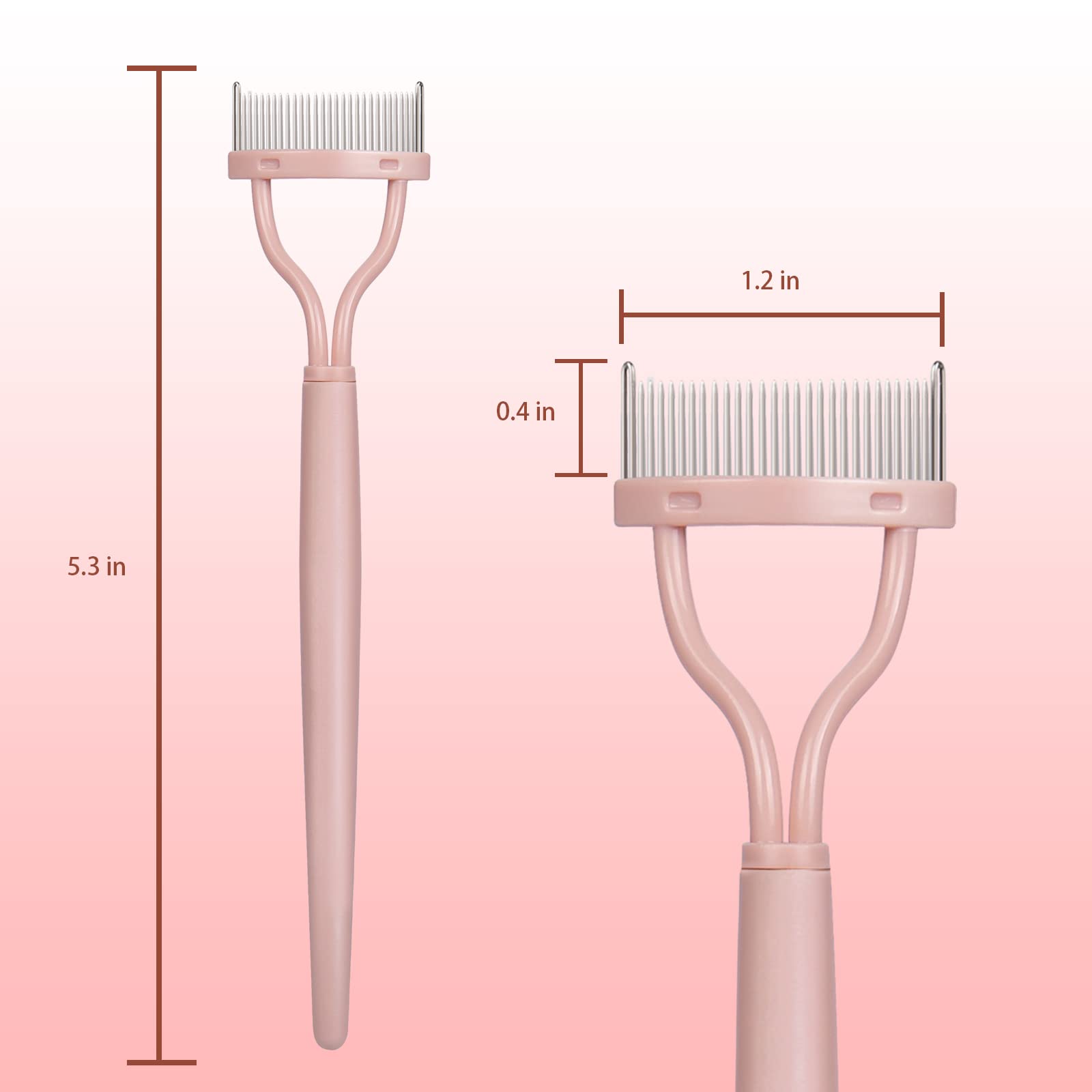 URSOBTF Eyelash Comb, Eyelash Separator Tool Metal Teeth, Eyelash Brush Mascara Comb Eyebrow Eye Lash Comb Lash Applicator Tool for Girls and Women