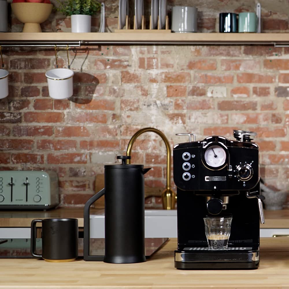 LAFEECA Espresso Machine 19 Bar Fast Heating Cappuccino Coffee Maker with Milk Frother Steam Wand - Black