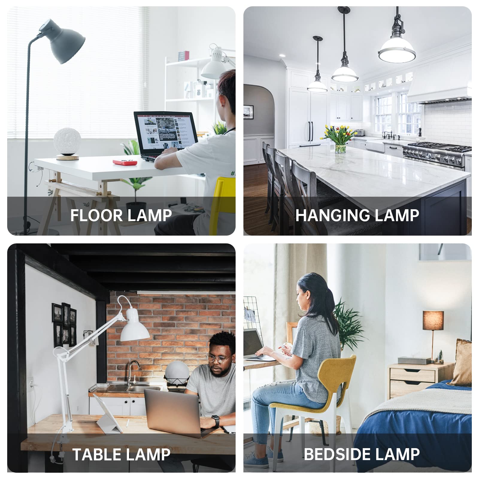 WTL A19 LED Light Bulbs 100 Watt Equivalent (Not Dimmable), 3500K Natural White, 1600 Lumens, E26 LED Bulbs 15W, Energy Saving Light Bulb for Living Room (4 Pack)