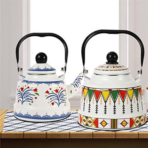 VEDEXA Espresso Kettle 1.7L Enamel Teapot, Induction Cooker, Kettle, Large Capacity Cold Water Kettle, Enamel Kettle, Coffee Pot (Color : A001)