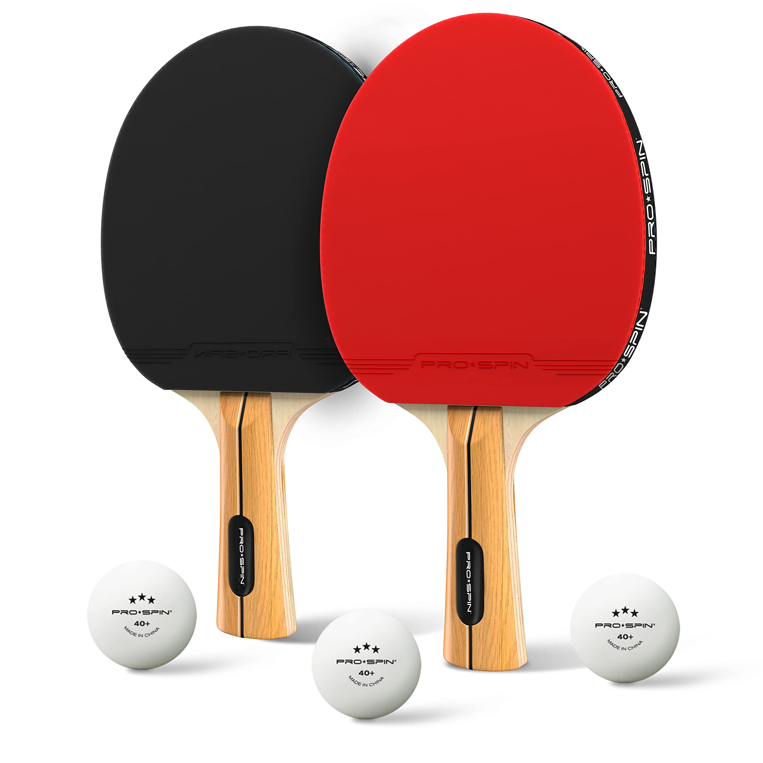 PRO SPIN 2 Player High-Performance Set & Retractable Net | Premium Table Tennis Rackets, 3-Star Ping Pong Balls, Compact Storage Case | Indoor & Outdoor Games