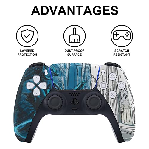 Saxophone and Night Street Full Protective Skin Cover Design Wrap Decal Sticker Compatible with PS5 Digital Edition Console and Controller