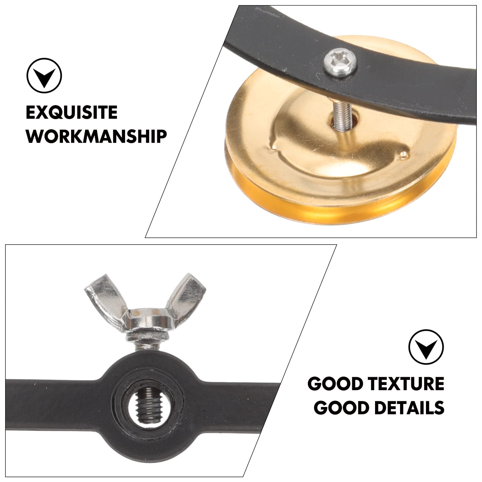 Percussion Steel Cymbal -Hat Tambourine with Single Row Drum Set Cymbal Accessory Golden Tabla