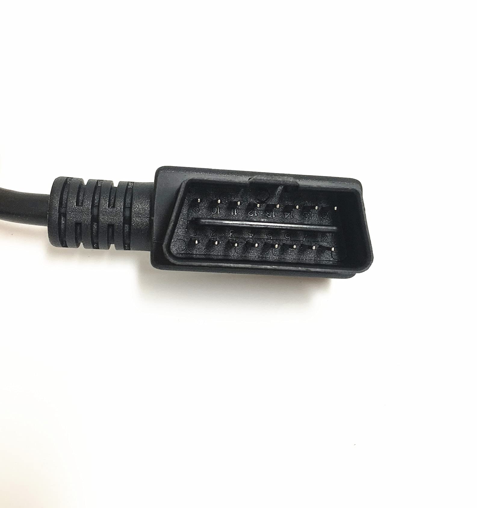 LITEMATIRA OBD2 OBDII 16 pin Diagnostic Extender Y Splitter Cable, Right Angle Car Male to Dual Female Extension Cord, 20 Inch