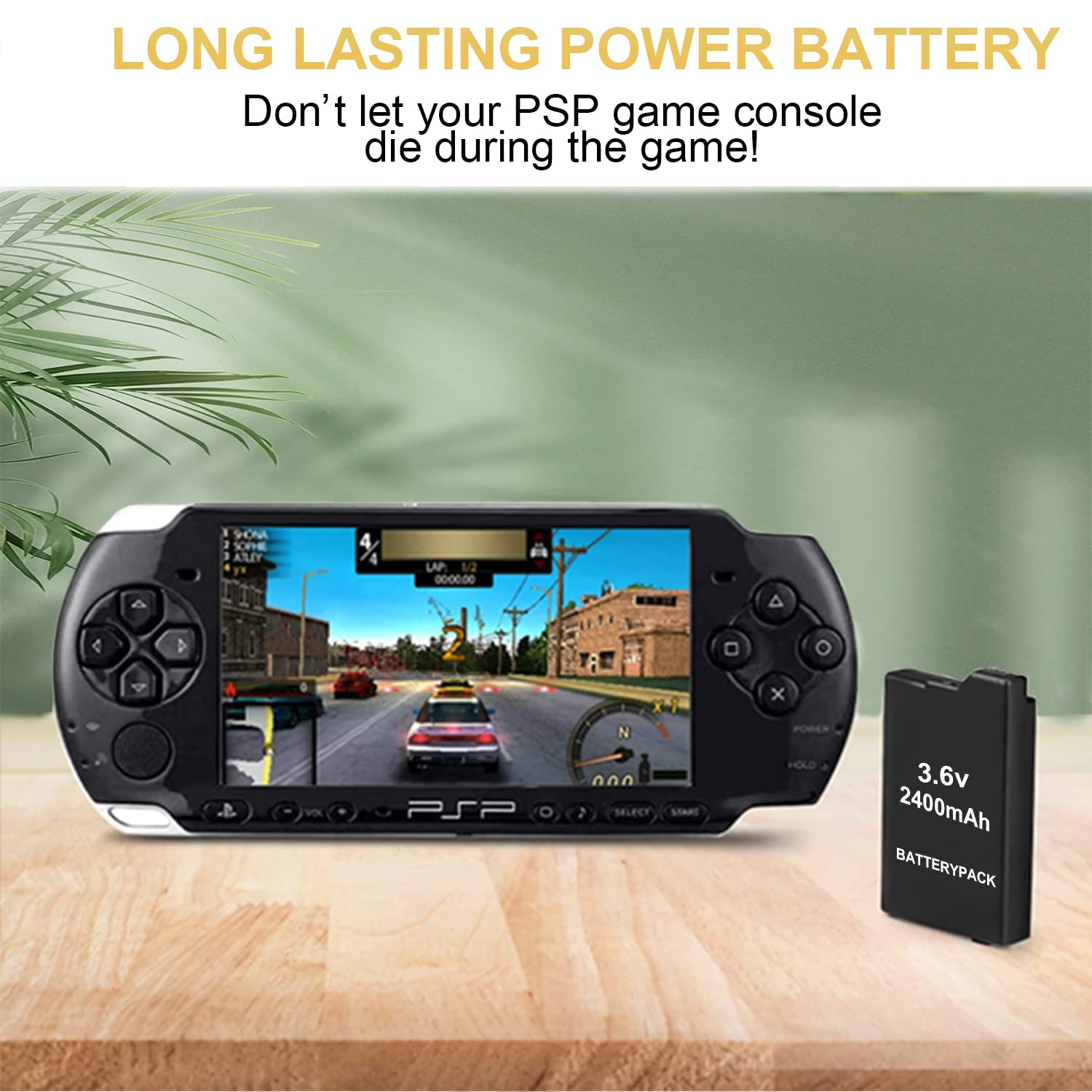 PSP-s110 Battery High Capacity Quality Real 2400mAh 3.6V Lithium Ion Rechargeable Battery Pack Replacement for Sony PSP 2000/PSP 3000 PSP-S110