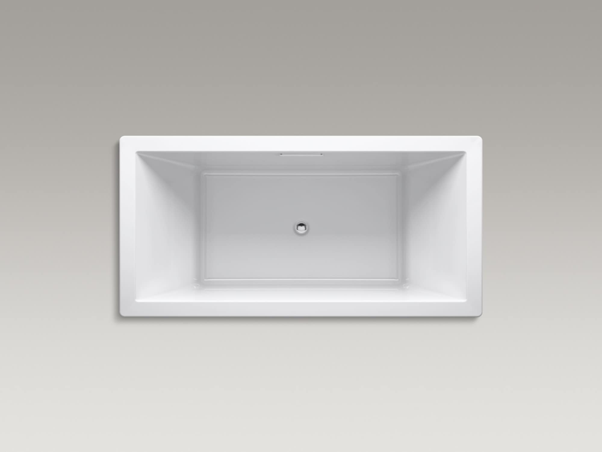 KOHLER K-1834-0 Underscore Rectangle 72-Inch x 36-Inch drop-in bath with center drain, White