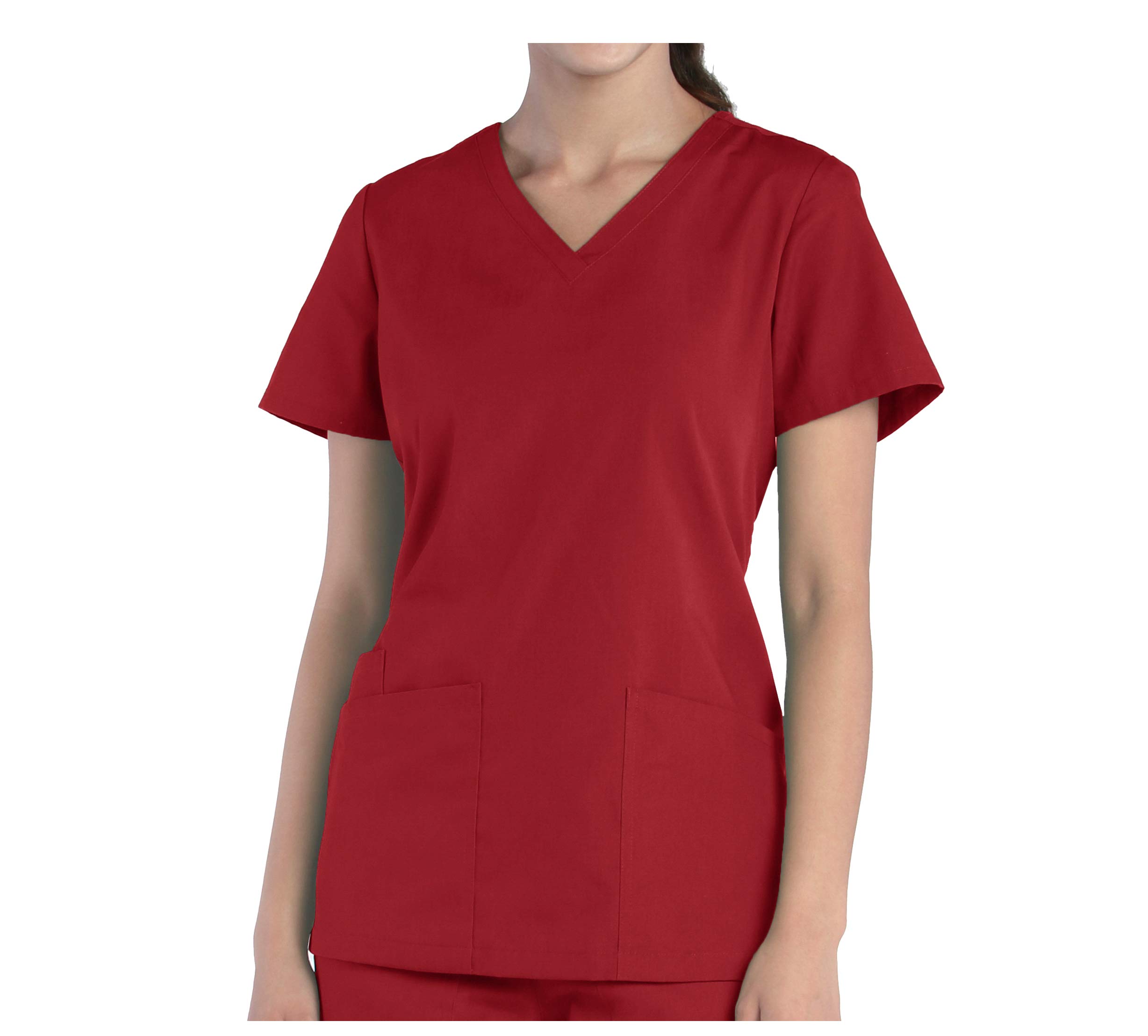 Maevn Prints 1767 Women's V-Neck Print Scrub Top, Uni-Pigs in Space, L