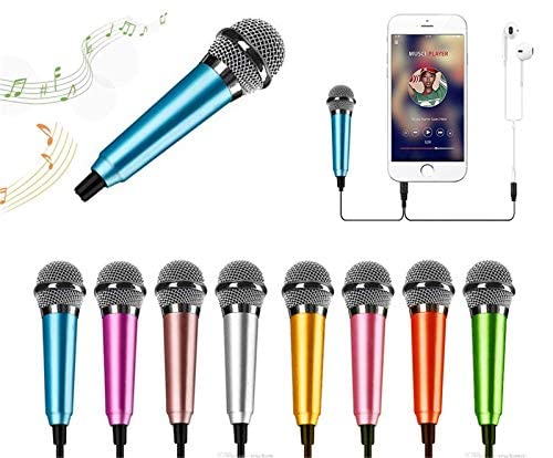 Mini Portable Vocal Microphone for Mobile Phone, Computer, Tablet, Recording Chat and Singing(Blue)