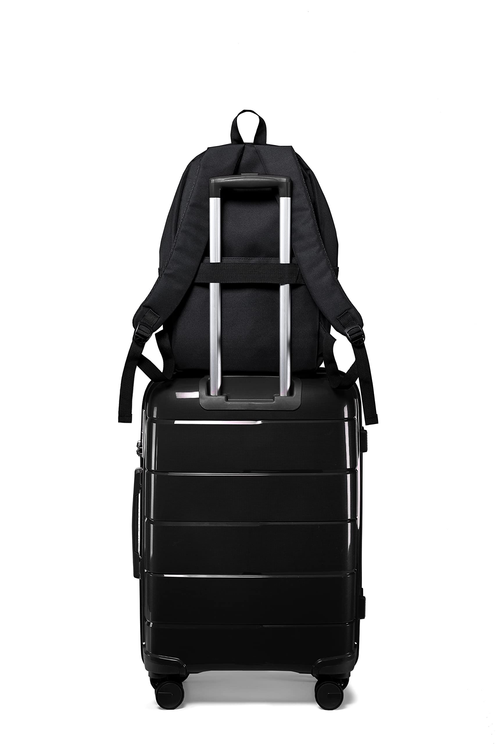 Joyway Luggage set 24 In Checked Suitcase with Spinner Wheels Hardside Luggage 8PCS Set Lightweight PP Durable Luggage with TSA Lock(Ice Blue,24 Inch)